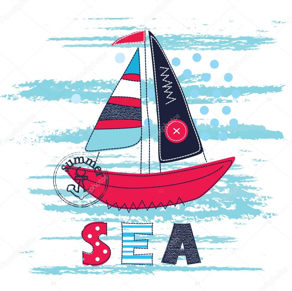Fondo con lindo barco abstracto Vector de stock por ©Annata78 117117262