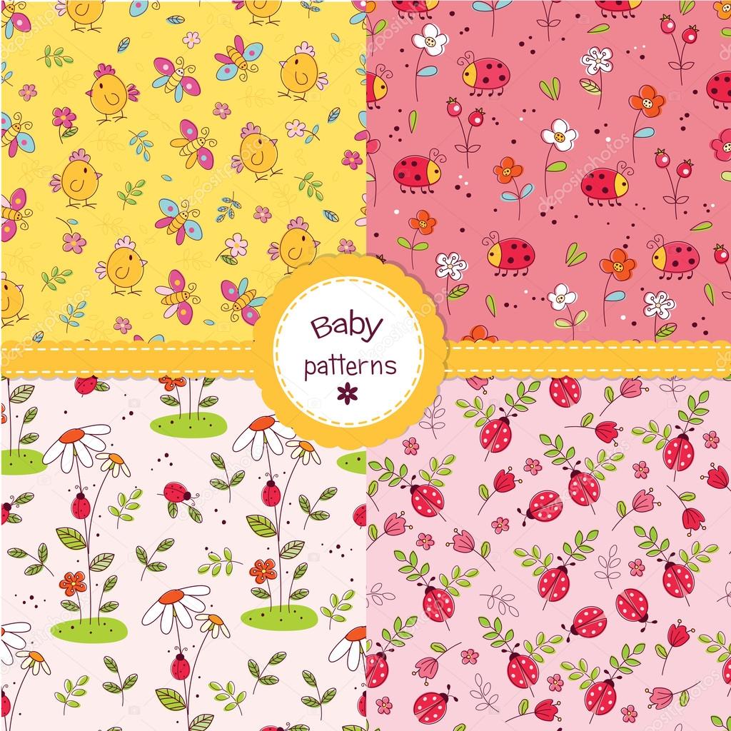 Set of cute seamless patterns — Stock Vector © Annata78 #81119264