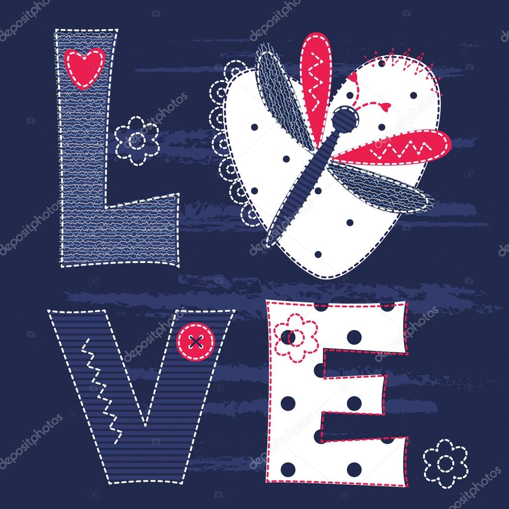 Cute baby background with letters and dragonfly Stock Vector Image by ...