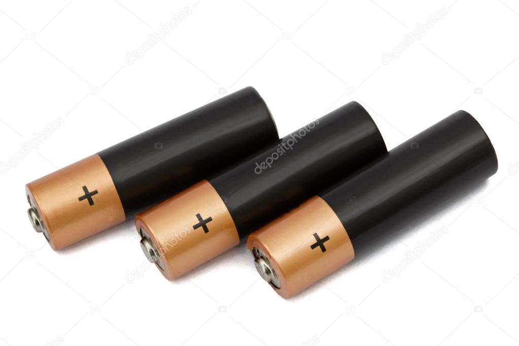 Three AA battery isolated on white, with clipping path Stock Photo by ...