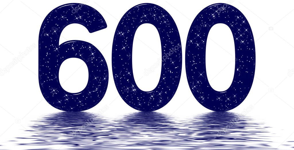 Numeral 600, seiscientos, imitación de la textura del cielo de la ...