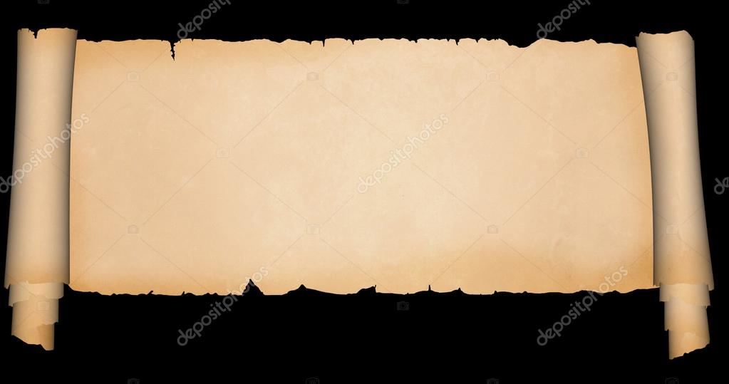 Medieval parchment scroll on a black background. Stock Photo by ©ke77kz ...