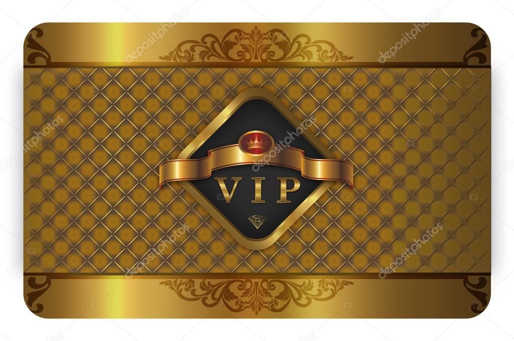 Gold business or gift card template. Stock Illustration by ©ke77kz ...