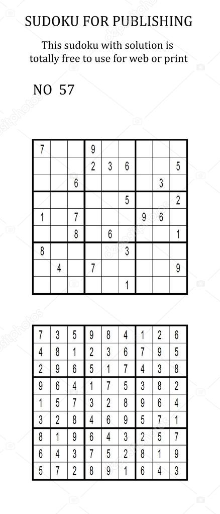 Sudoku with solution. Free to use on your website or in print. — Stock ...