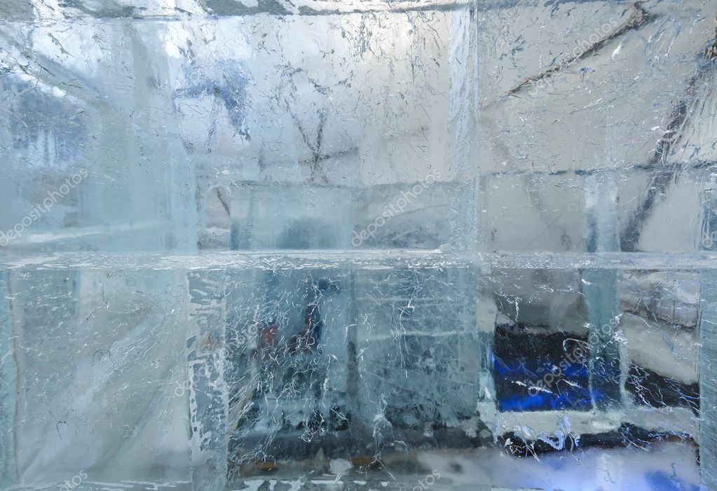 Glacial transparent blocks of ice with patterns. — Stock Photo ...