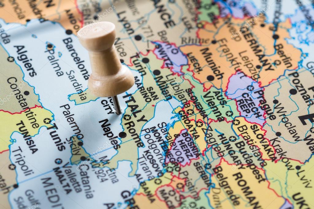 Italy on a map Stock Photo by ©wollertz 103017114