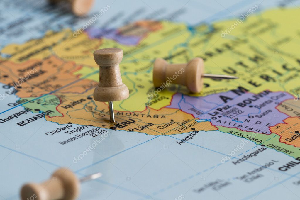 Peru on a world map Stock Photo by ©wollertz 96167878