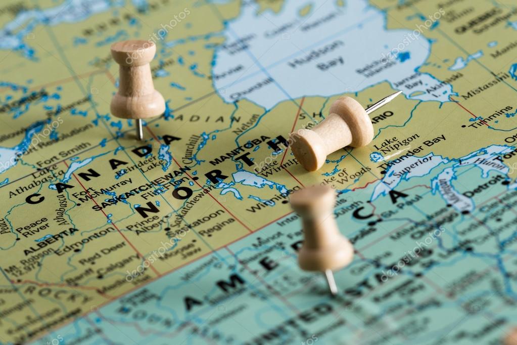 Canada on a map — Stock Photo © wollertz #96169964