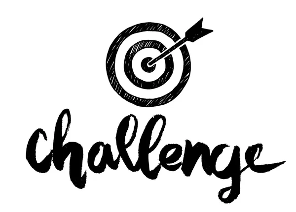 Handwritten word challenge painted brush lettering,Typog ⬇ Vector Image ...