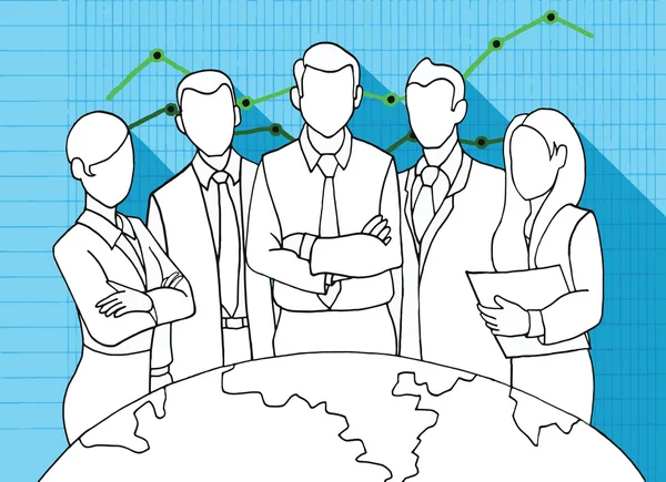 Hand drawing Successful Team Leader Stock Vector Image by ©9george ...