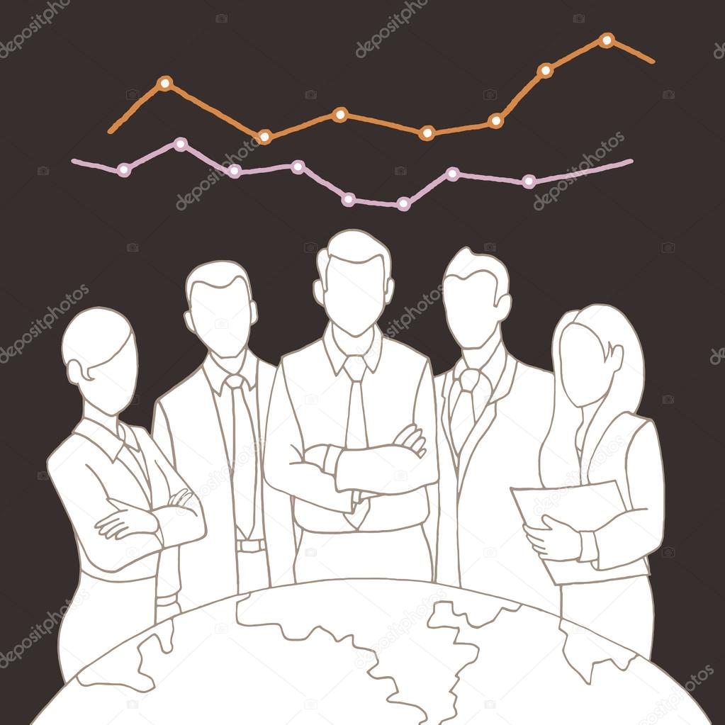 Hand drawing Successful Team Leader Stock Vector Image by ©9george ...