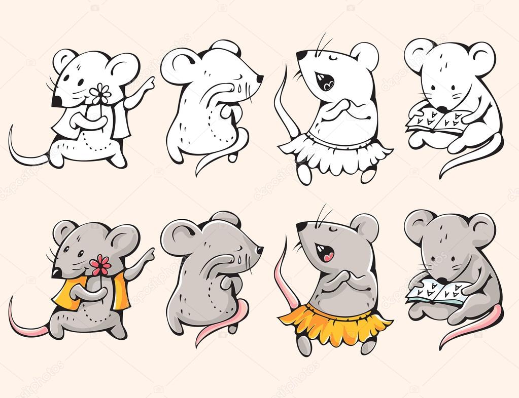 Conjunto de ratones de dibujos animados 2023 Conjunto de ratones de dibujos animados 2023