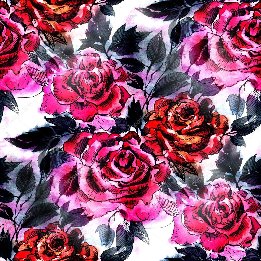 Hand-drawn illustration of red roses. Stock Illustration by ©tiff20 ...