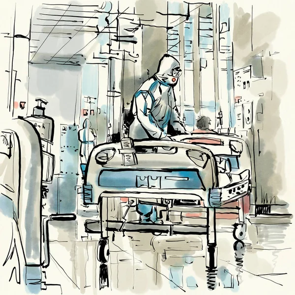 Hospital Inside Sketch