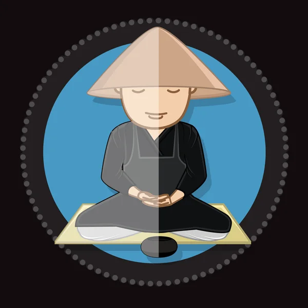 Chinese Monk Meditating Vector Illustration — Stock Vector © baavli ... Chinese Monk Meditating Vector Illustration — Stock Vector © baavli ...