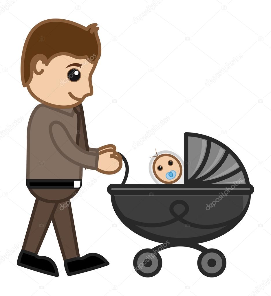 Nuevo papá - vector personaje de dibujos animados ilustración — Vector ...
