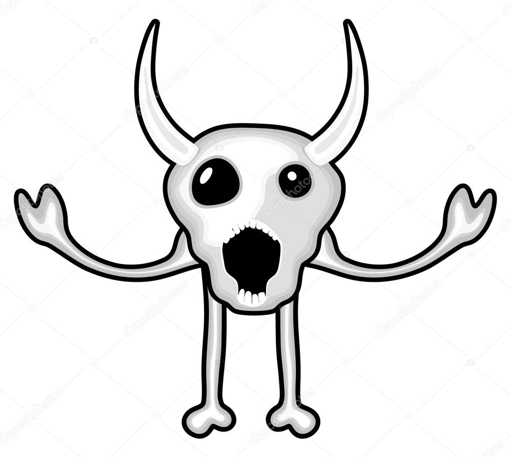 Spooky Halloween Skull Vector Ilustración Vector de stock #57382301 de ...