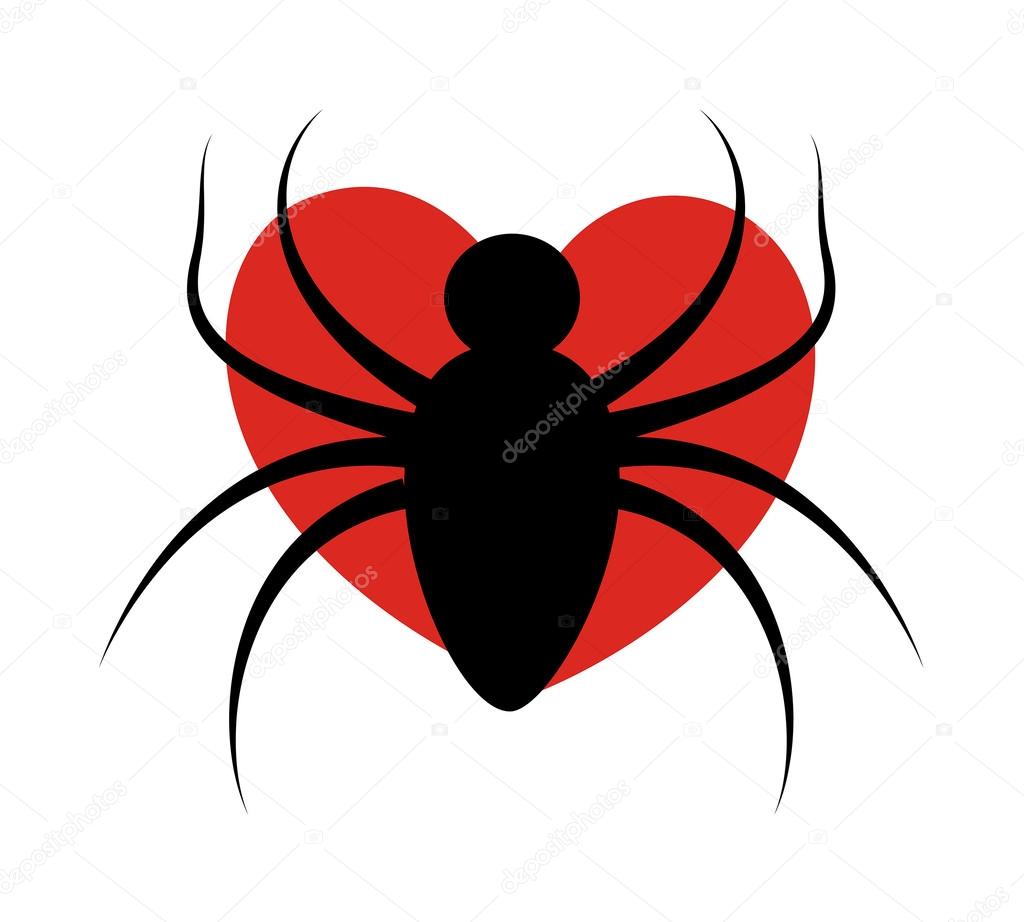 Spider Shape on Heart Stock Vector Image by ©baavli #60651511