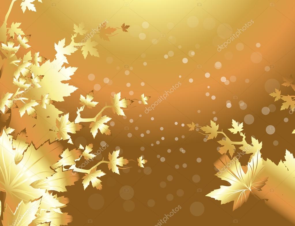 Golden Autumn Leaves Vector Background Stock Vector by ©baavli 61236075