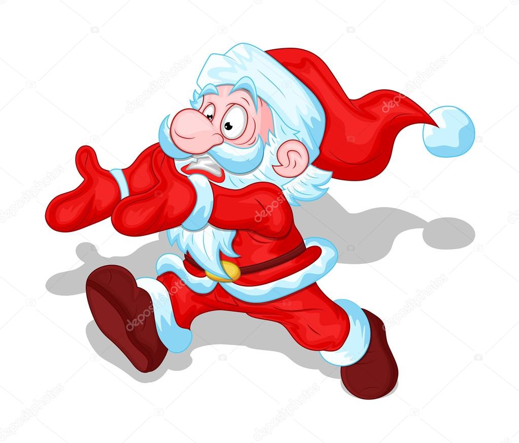 Santa Claus Running Away