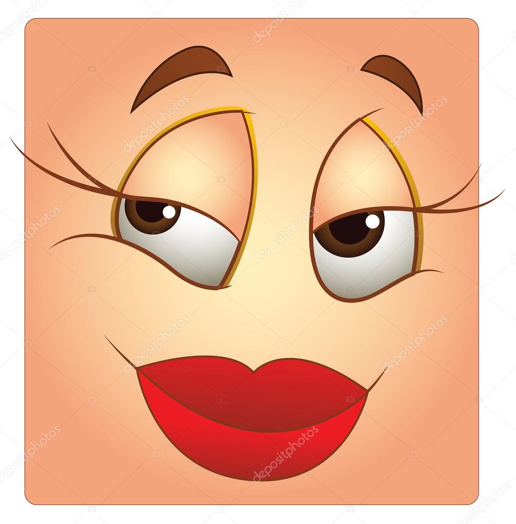 Female Face Expression Box Smiley Vector Stock Vector by ©baavli 62035897