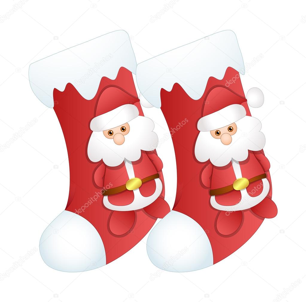 Dibujos animados Santa Claus Medias de Navidad vector, gráfico ...