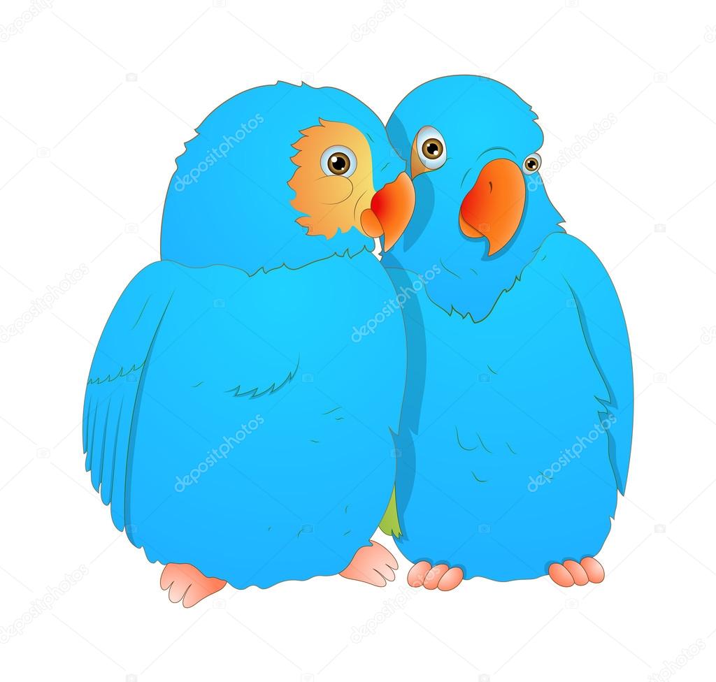 Cute Cartoon Love Birds