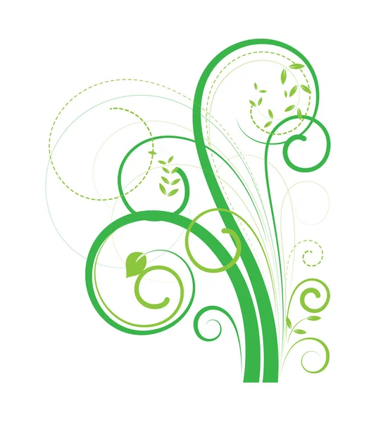 Simple green vector floral design silhouette — Stock Vector © Olivier26 ...