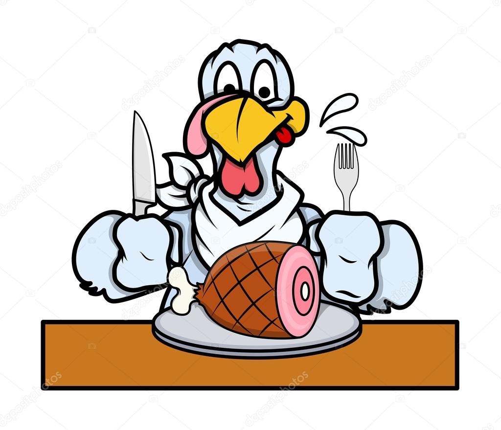 Hungry Turkey Bird Eating Food — Stock Vector © Baavli 63099733