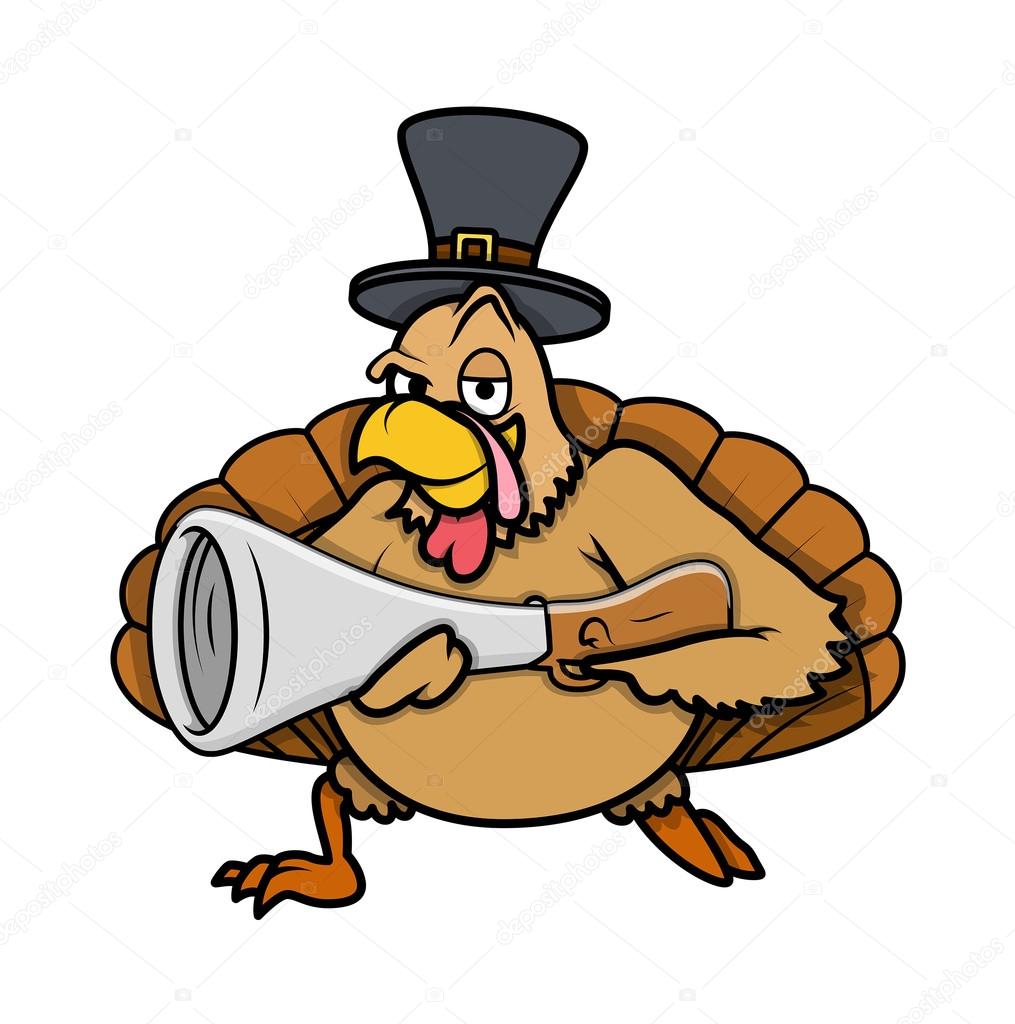 Cool Turkey Bird with Gun and Hat — Stock Vector © baavli #63099841