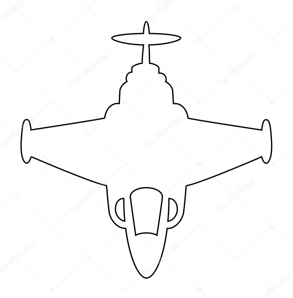 Fighter Plane Shape ⬇ Vector Image by © baavli | Vector Stock 64548489