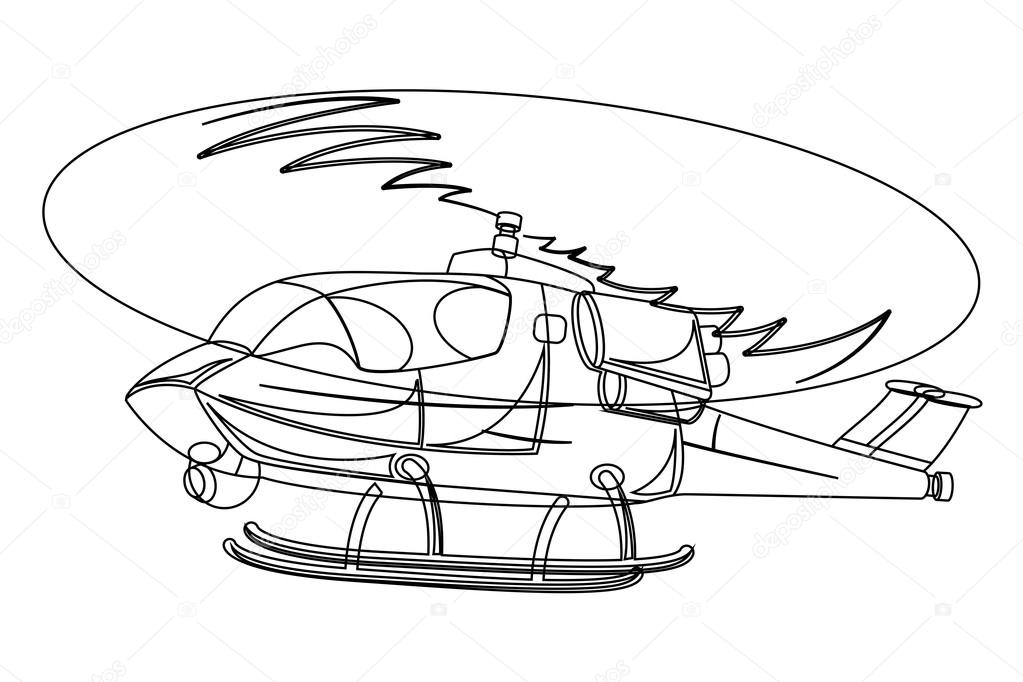 Chopper Helicopter Drawing