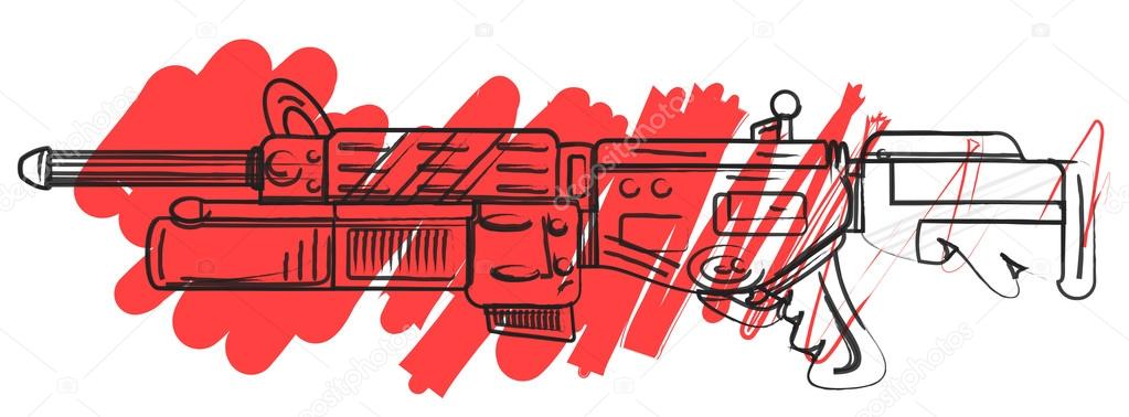 Abstract Drawing of Shooting Gun — Stock Vector © baavli #64554769
