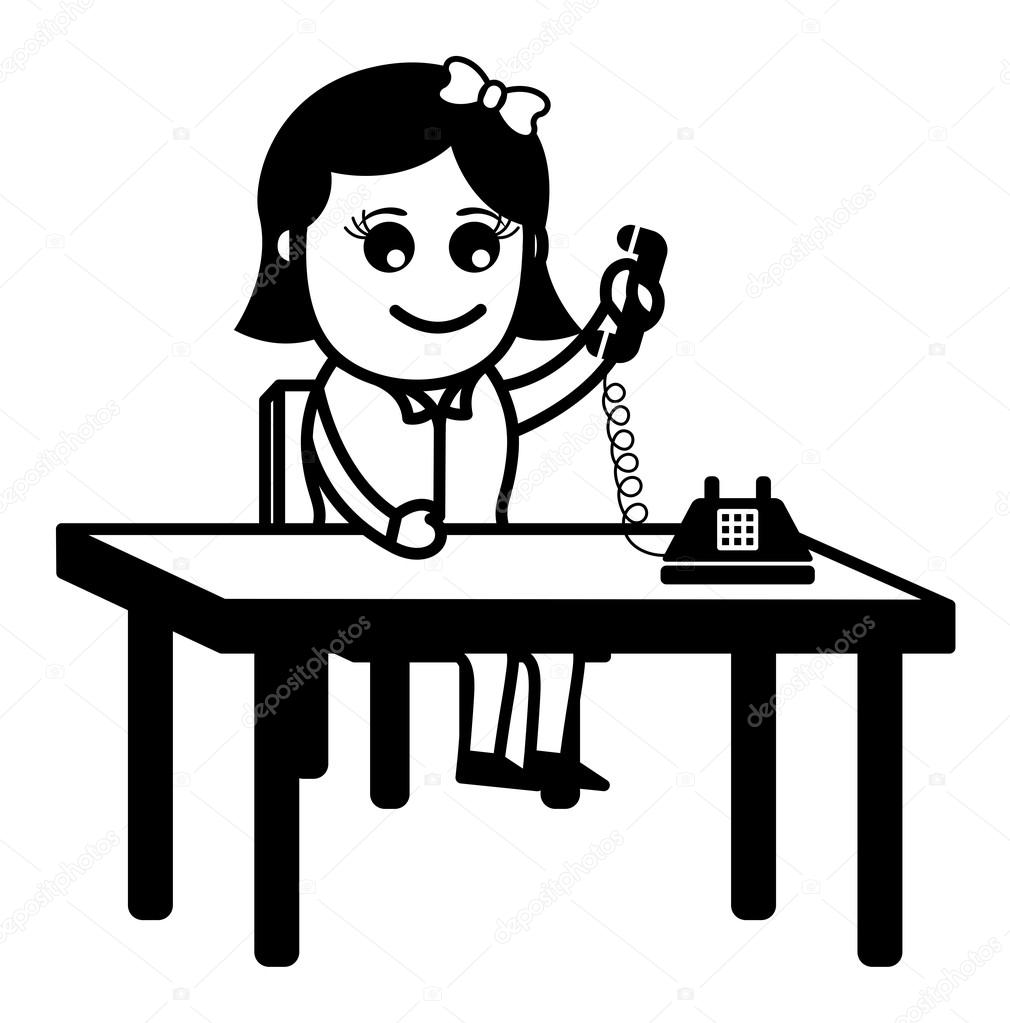 Receiving a Phone Call - Vector Illustration Stock Vector Image by ...