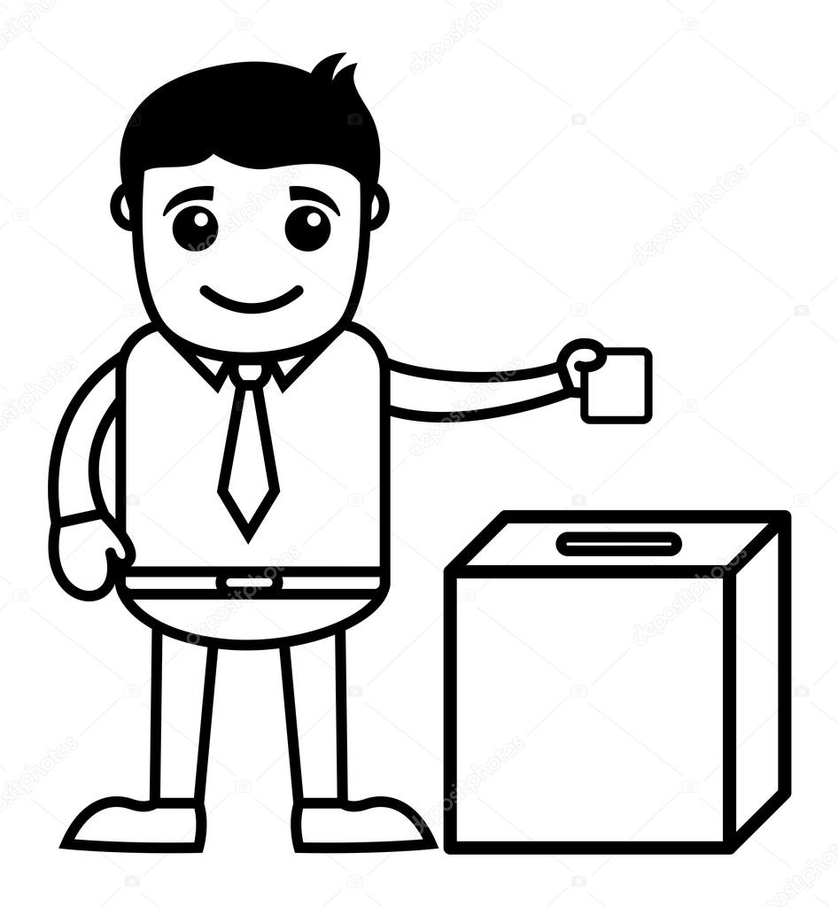Man Voting - Business Cartoon Character Vector — Stock Vector © baavli ...