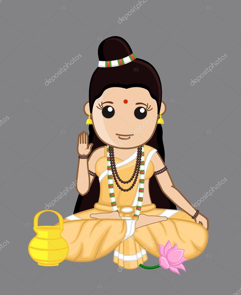 Female Hindu Brahmin - Blessing Stock Vector Image by ©baavli #76702885