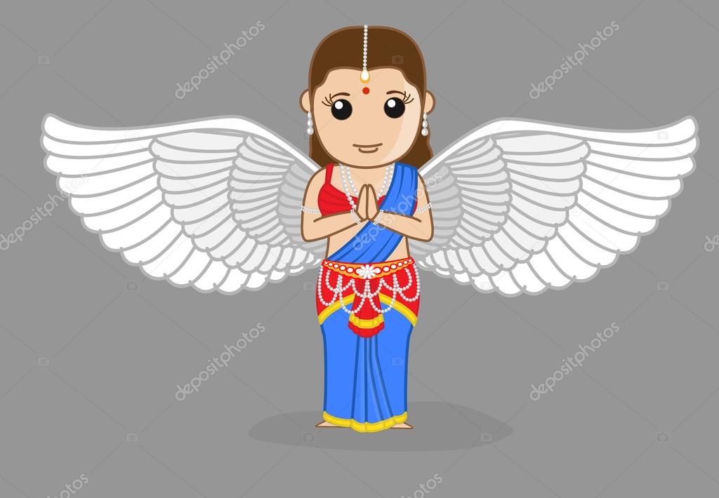 Traditional Indian Angel Praying Stock Vector Image by ©baavli #76708645