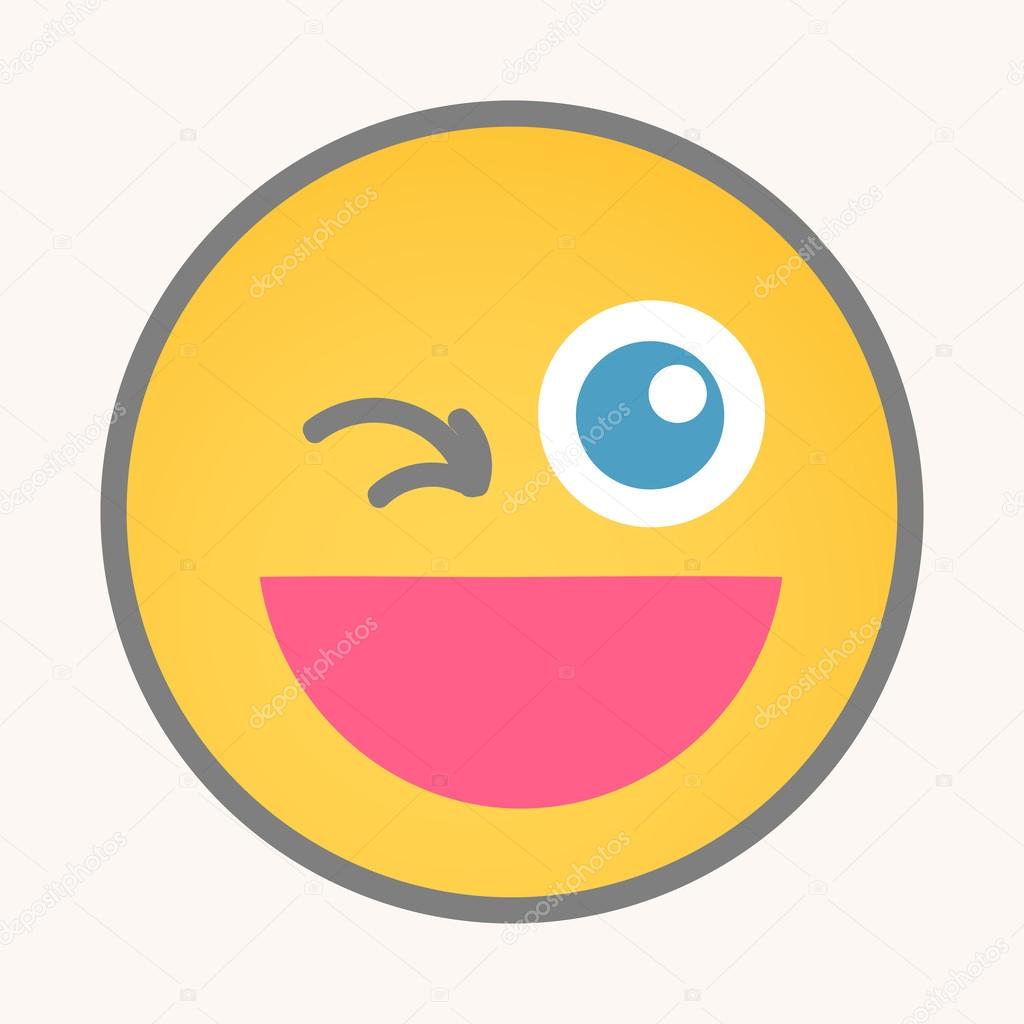 Clin d'oeil - Cartoon Smiley Vector visage Vecteur par ©baavli 77008335