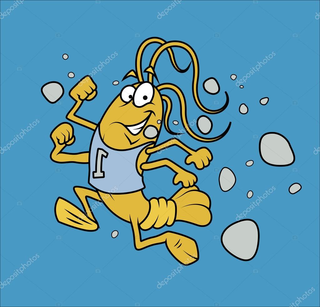 Running Shrimp Character Stock Illustration by ©baavli #77097787