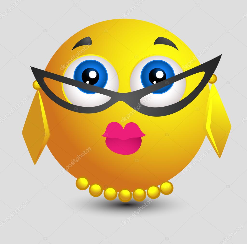 Teacher Look Emoji Smiley Lady Stock Vector Image by ©baavli #98051798