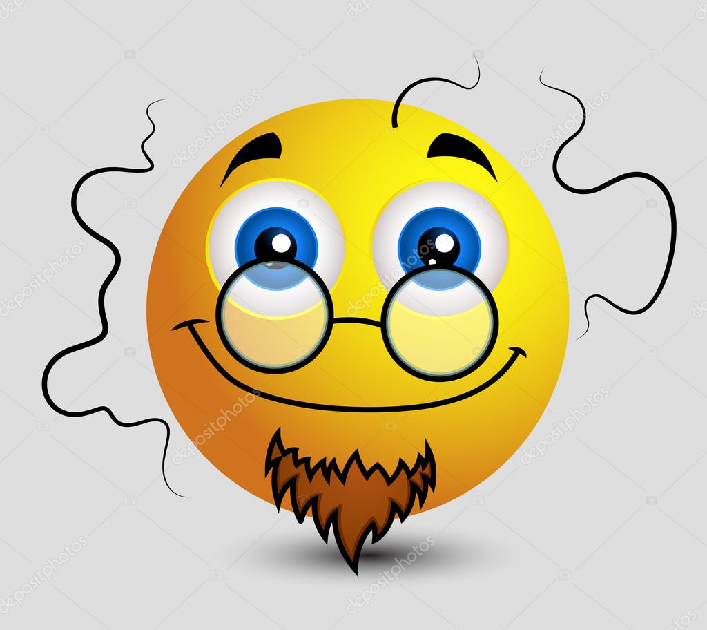 Stinky Cartoon Professor Emoticon — Stock Vector © baavli #98052594