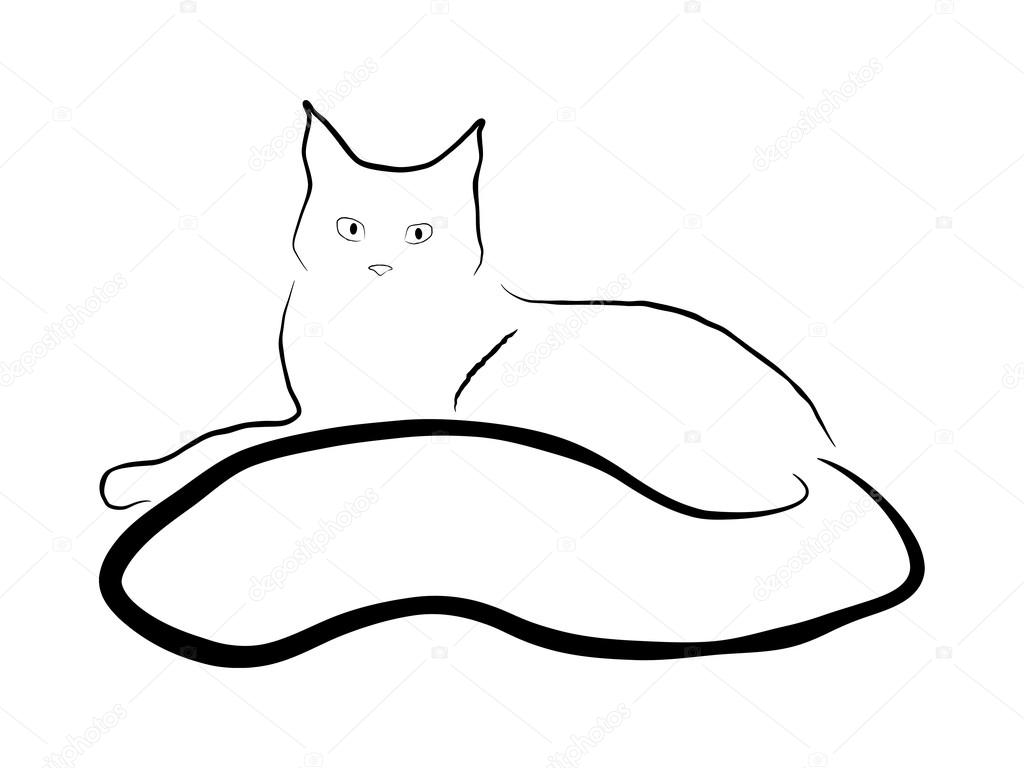 Laying cat illustration Stock Illustration by ©Tamara_k #108616308