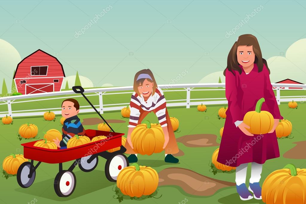 Pumpkin Picking Clipart