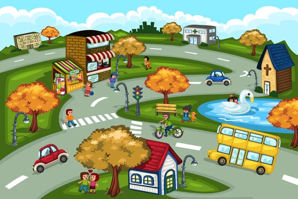 Busy Town Clipart