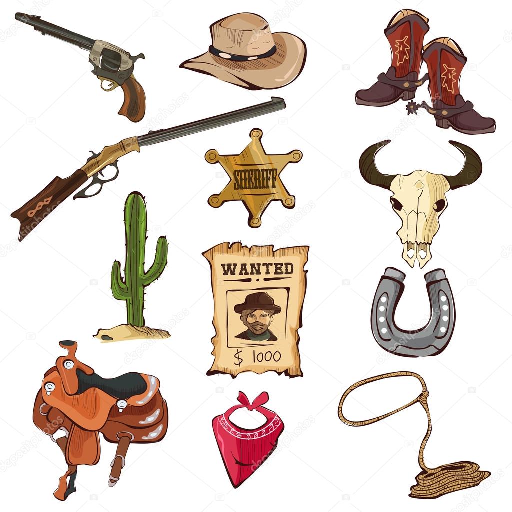 American Old Western Icons Stock Vector by ©artisticco 95396478