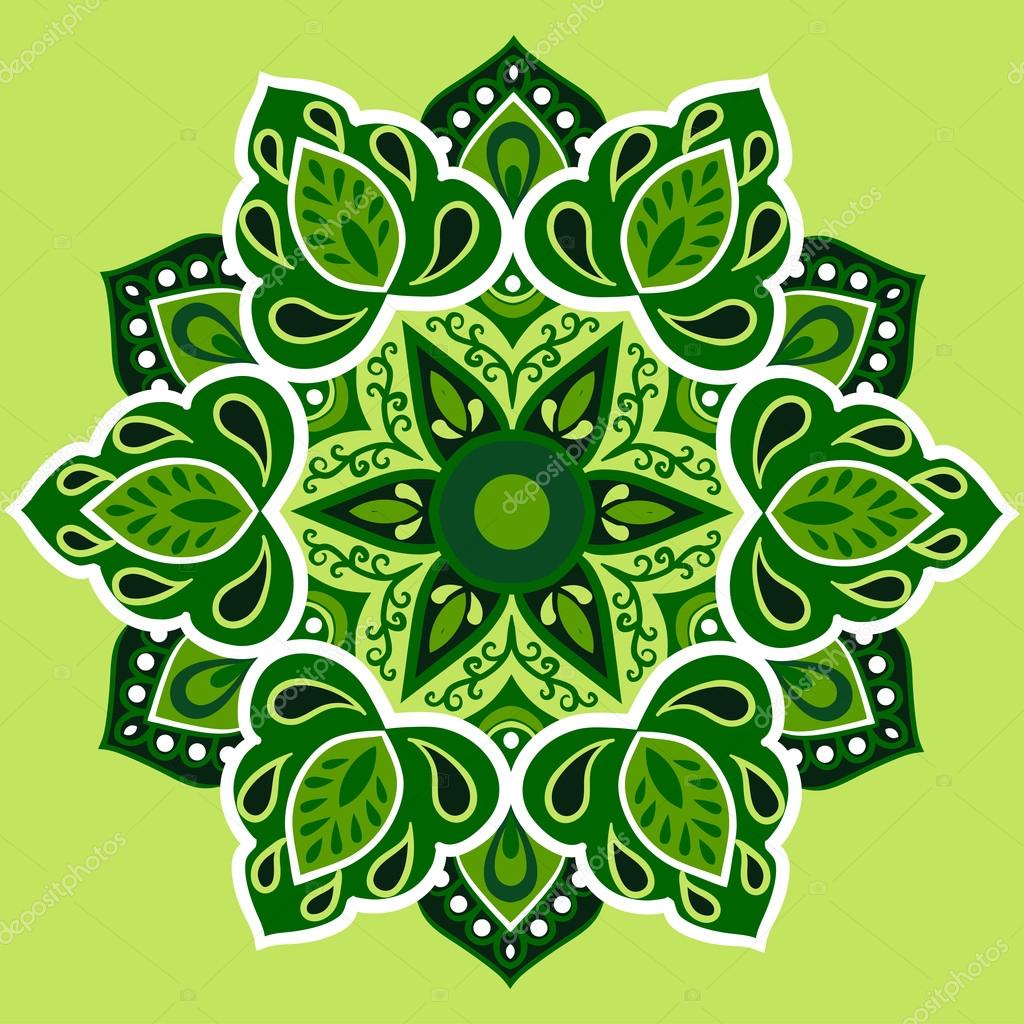 el mandala verde — Vector de stock © AmeKamura #111415490