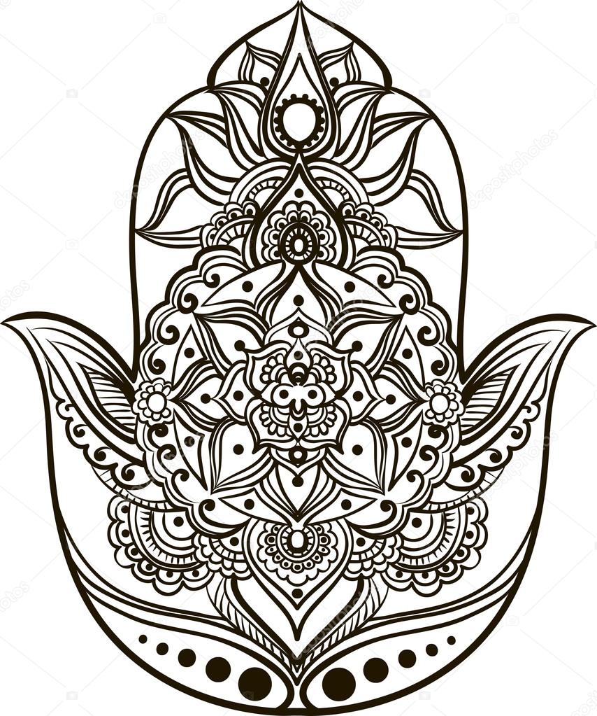 Black And White Hamsa Background