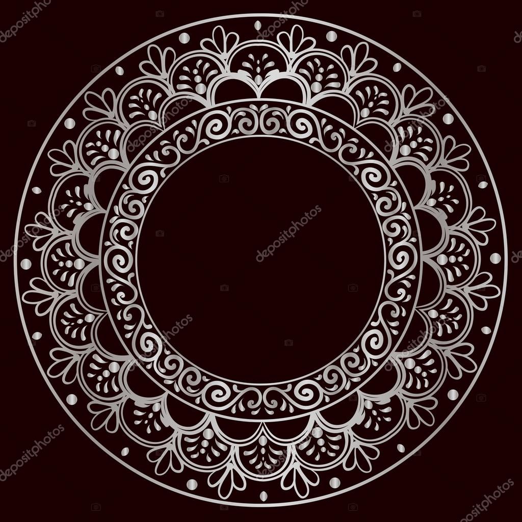 Round silver frame Stock Vector by ©AmeKamura 122148346
