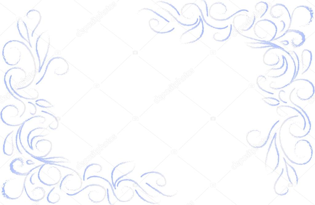 Blue Corner Swirl Designs