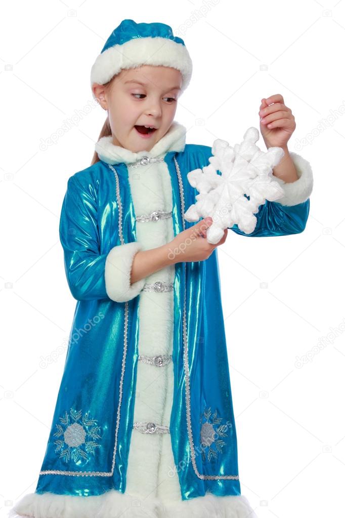 Russian Snow Maiden on a white background for Christmas Stock Photo by ...
